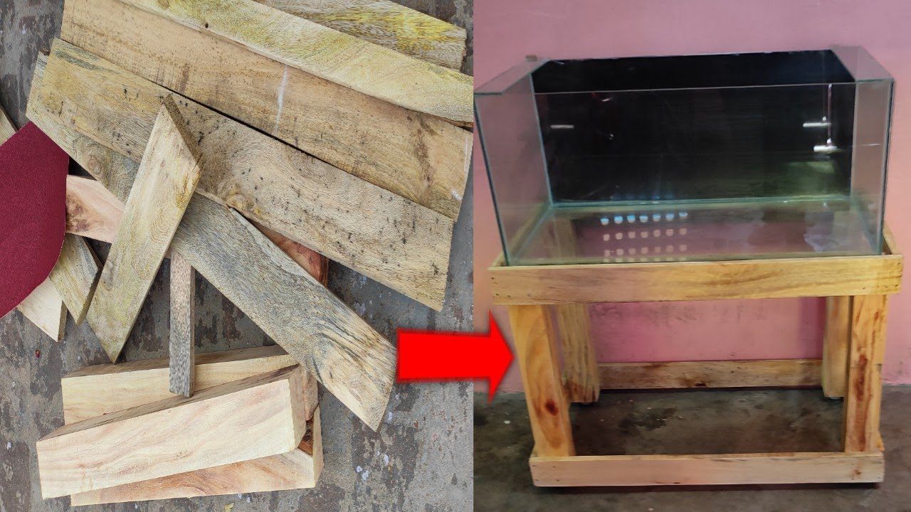 #fish tank stand in wood - YouTube