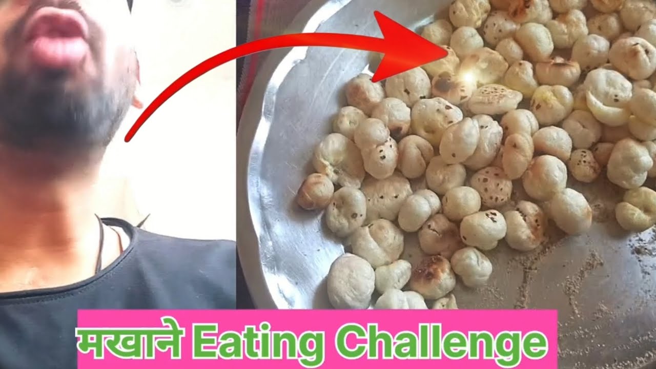 Makhana eating challenge today food fox nuts eating momos eating sound ...