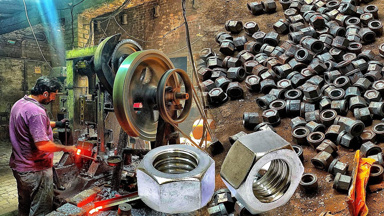 Hexagon Nut making process | Incredible Production of Hexagon Nut Used ...