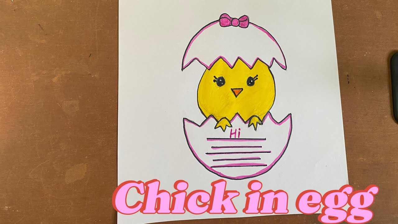 How to draw chick 🐣 in egg 🥚 | easy Easter chick 🐥 | easy step by step ...