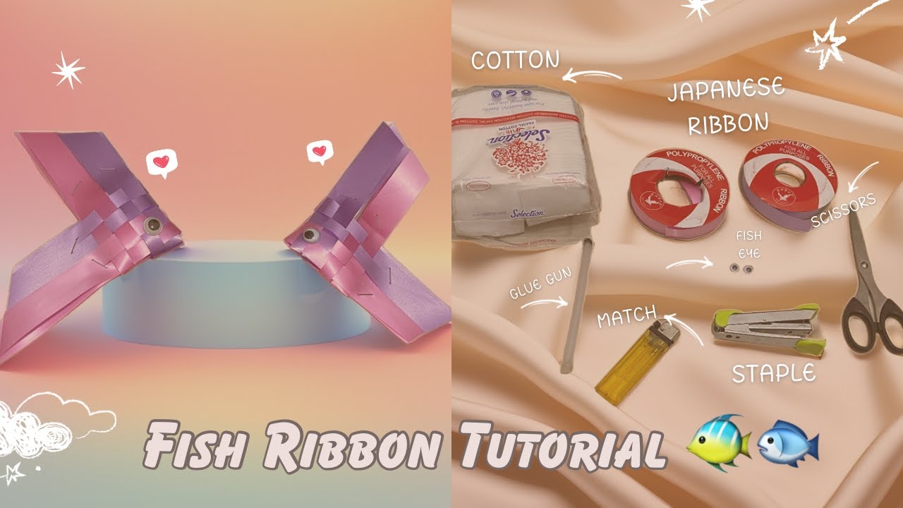 Easy Way to Make a Fish from Japanese Ribbon - YouTube