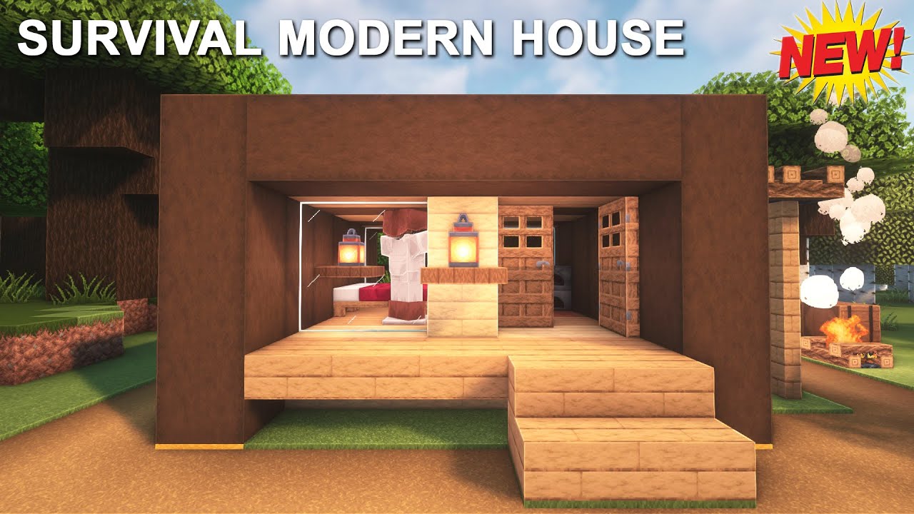 Minecraft: How to Build a Modern House | Simple Survival House Tutorial ...