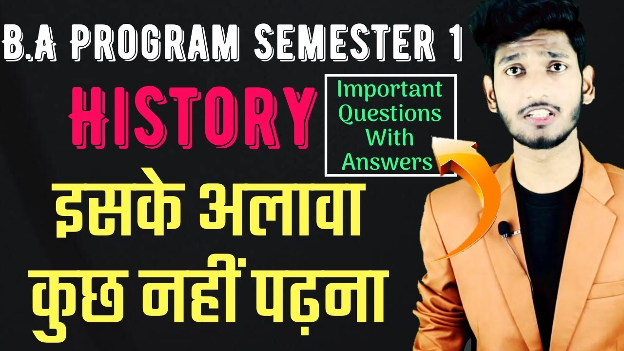 B.A Program Semester 1st History Very Important Questions With Answers ...