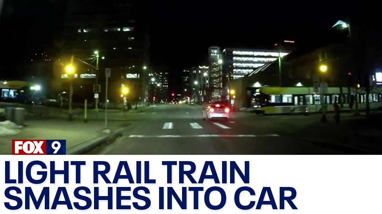 Metro Transit light rail train crashes into car [RAW] - YouTube