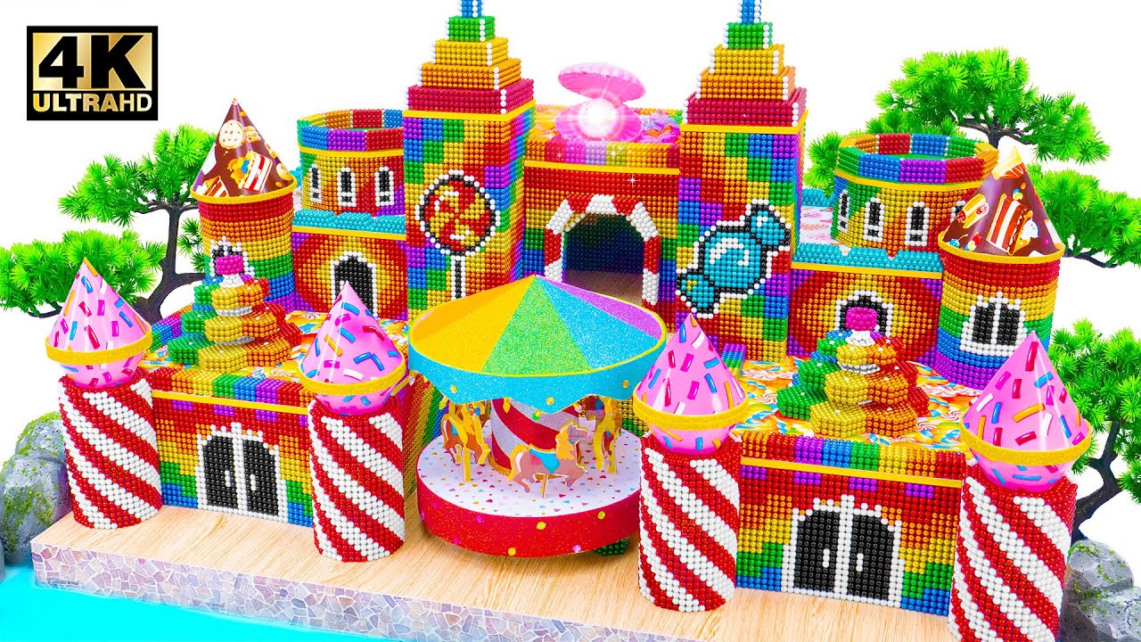 How To Make Rainbow Luxury Candy Castle Has Giant Merry-go-round From ...