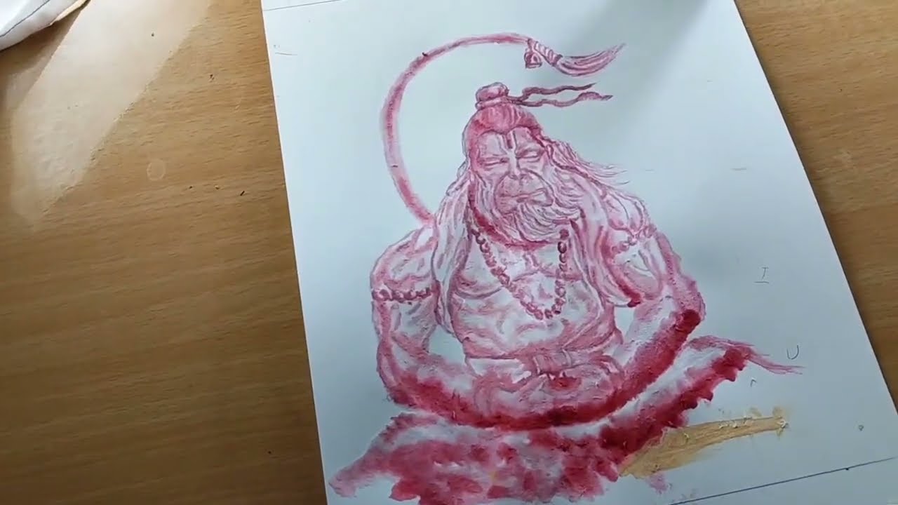 How to draw hanumanji sindoor drawing ll ऊं हनुमते नमः🙏🙏#viralvideo ...