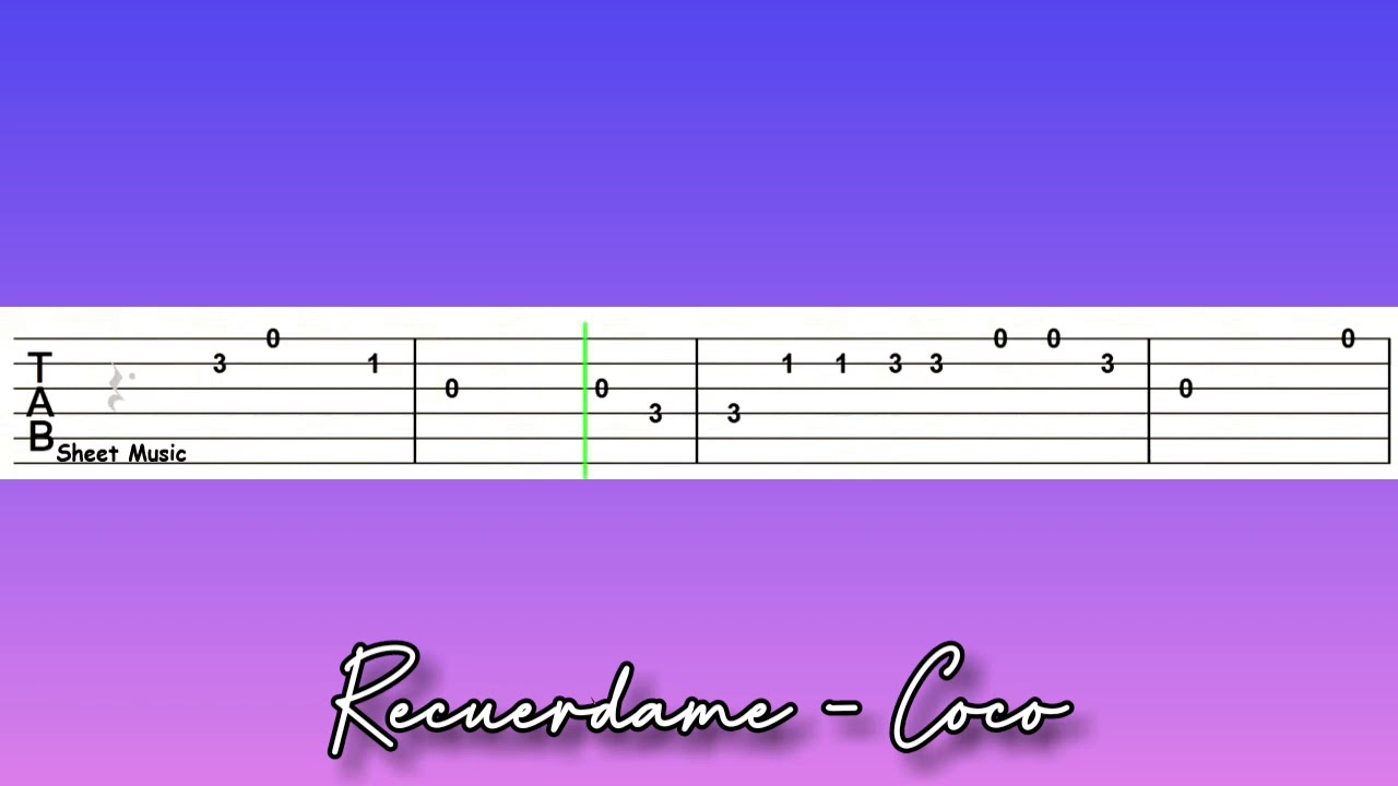 Coco - Recuerdame (Remember Me) Tablatura Guitarra (FÁCIL) - YouTube