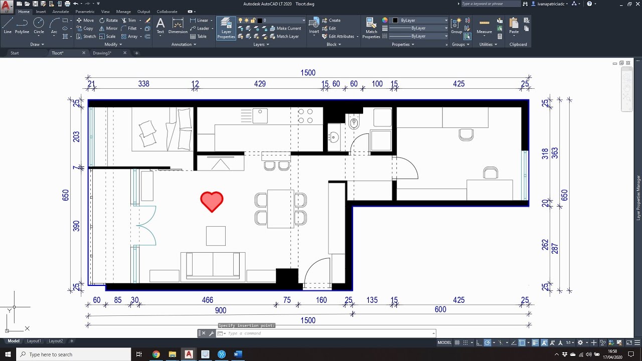 Autocad tutorial_ Kako nacrtati vlastiti stambeni prostor - YouTube