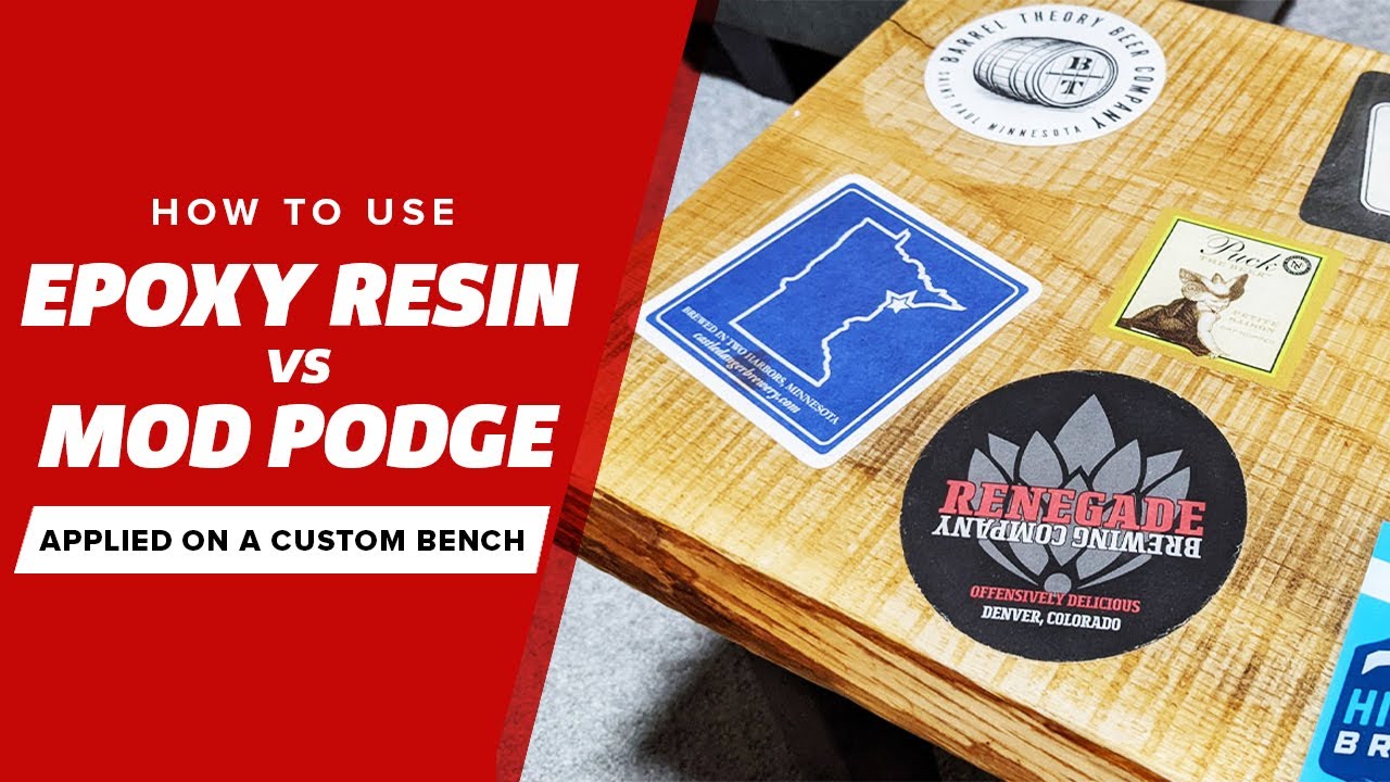 Epoxy Resin vs Mod Podge Applied on a Custom Bench - YouTube