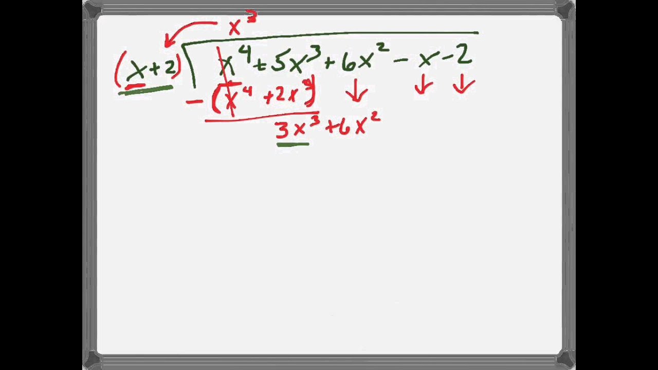 Long Divide x 4 5x 3 6x 2 x 2 By x 2 YouTube