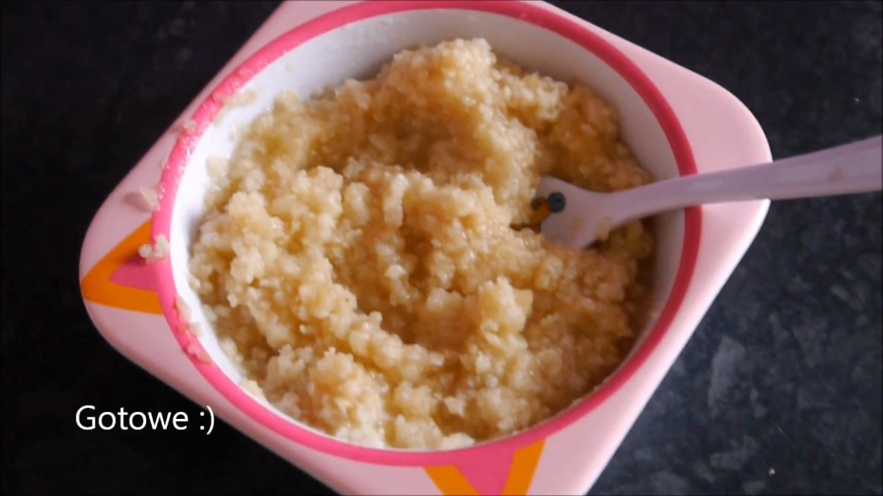 Kasza jaglana z jabłkiem po 9 miesiącu - YouTube