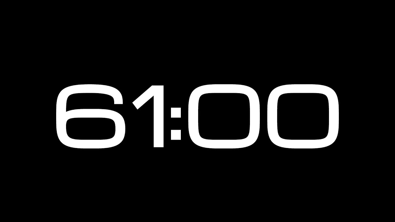 61 Minute Countdown Timer / NO SOUND - YouTube
