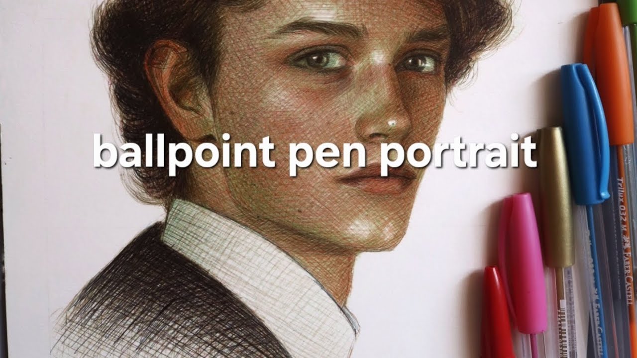Creating a ballpoint pen portrait - YouTube