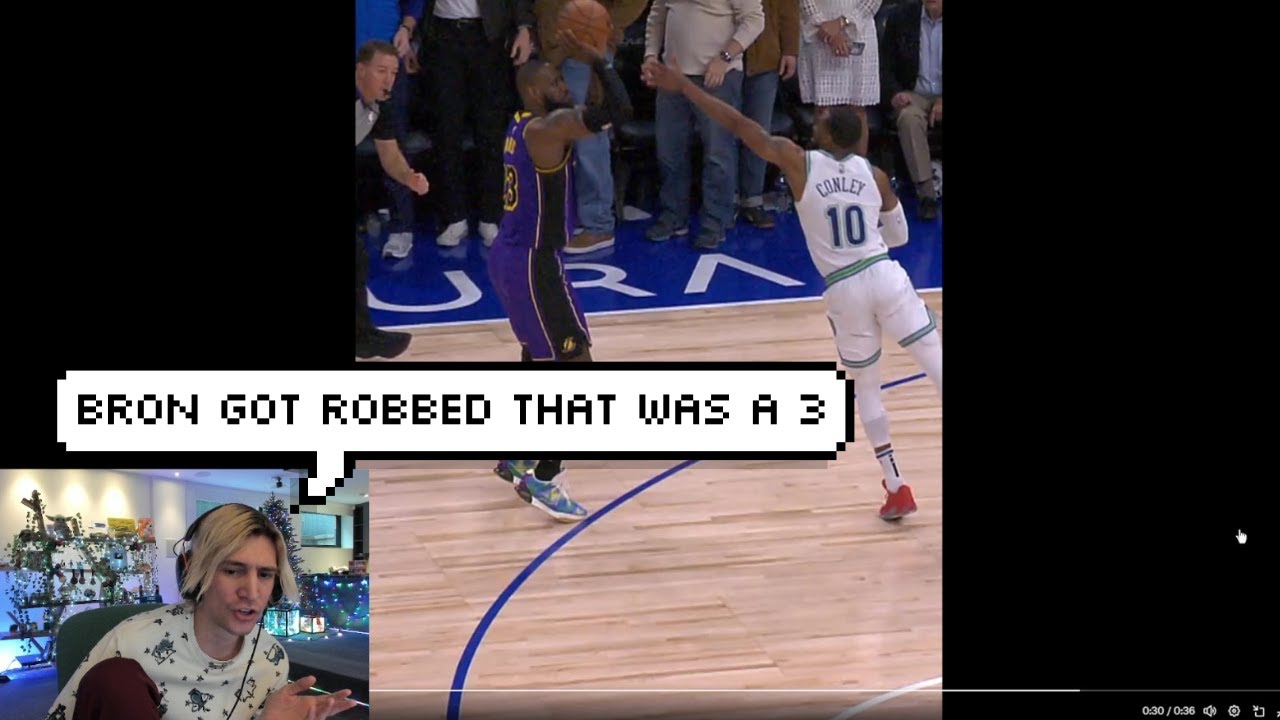 xQc Reacts to NBA Refs Robbing LeBron James of Clutch 3 Pointer - YouTube