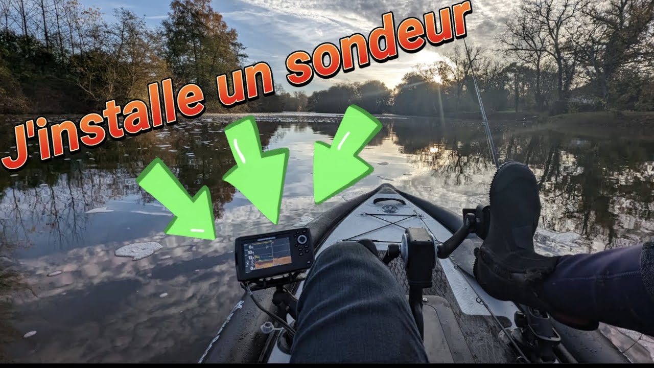 J'installe un sondeur sur mon kayak de pêche gonflable Pike Board - YouTube