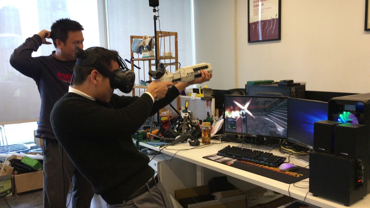 #HTC vive VR game #HTC tracker , a game gun controller for PC games and ...
