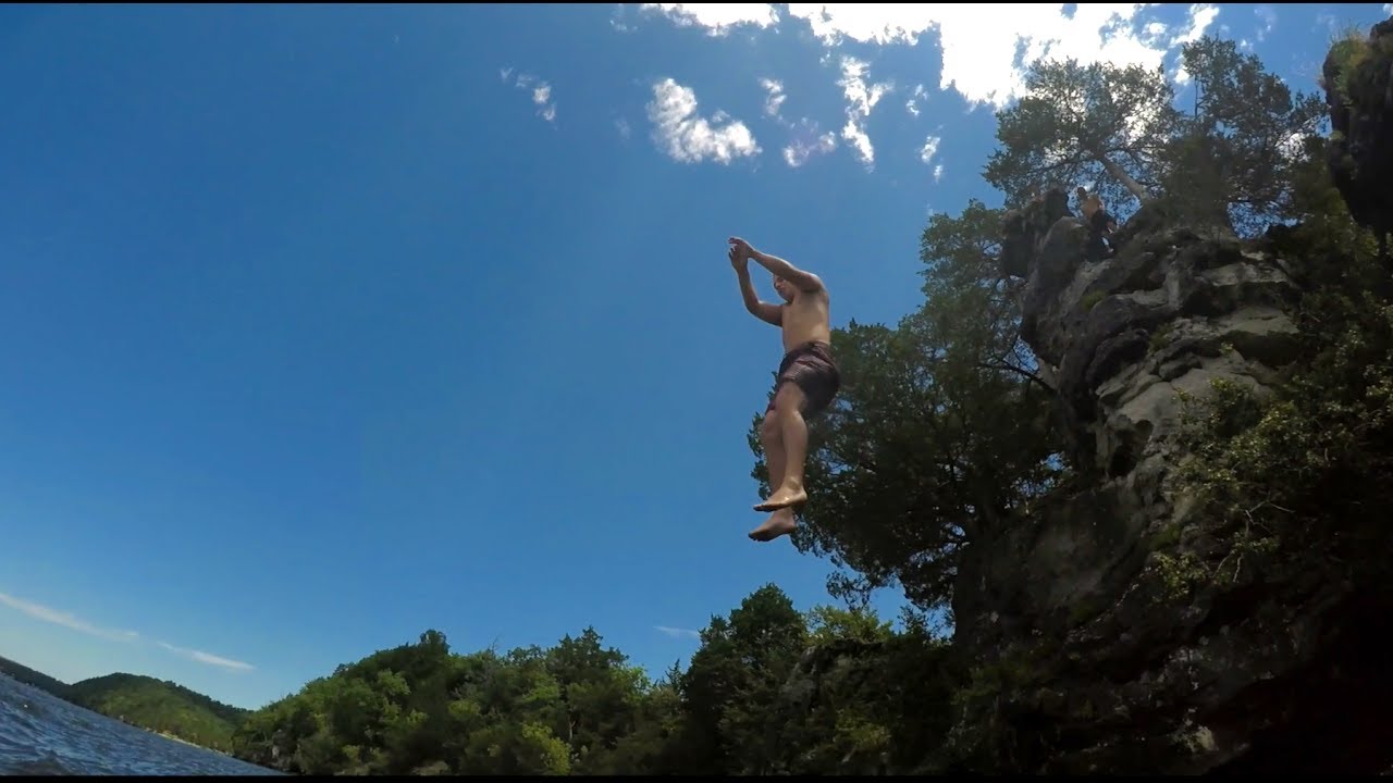 INSANE Cliff Jump at Lake of The Ozarks - YouTube