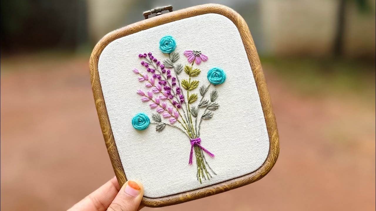 Very Easy Hand Embroidery Pattern for Beginners 💐 Embroidery Tutorial ...