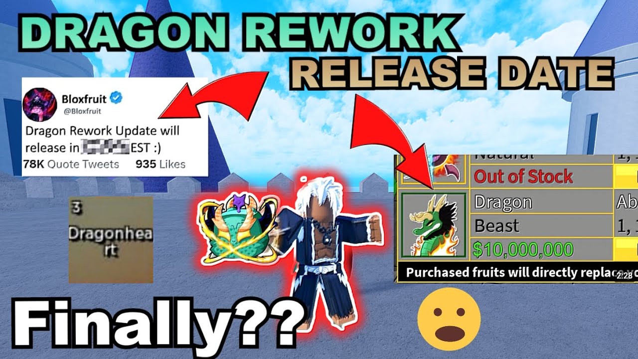 Blox Fruit Dragon Rework Release Date And Dragon Heart New Update ...