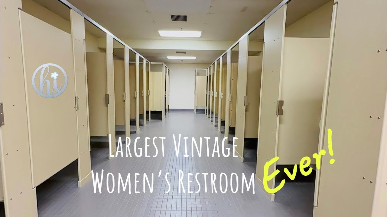Largest Vintage Women’s Restroom Tour with Toilet Flush | Santa Anita ...