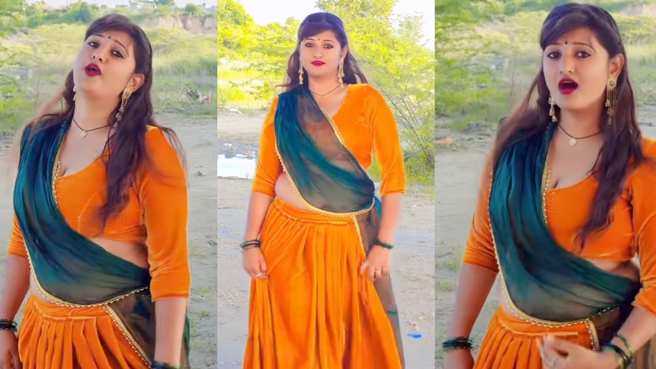 Classic Orange Silk Half Low Waist Saree | Marwadi Traditional Saree ...