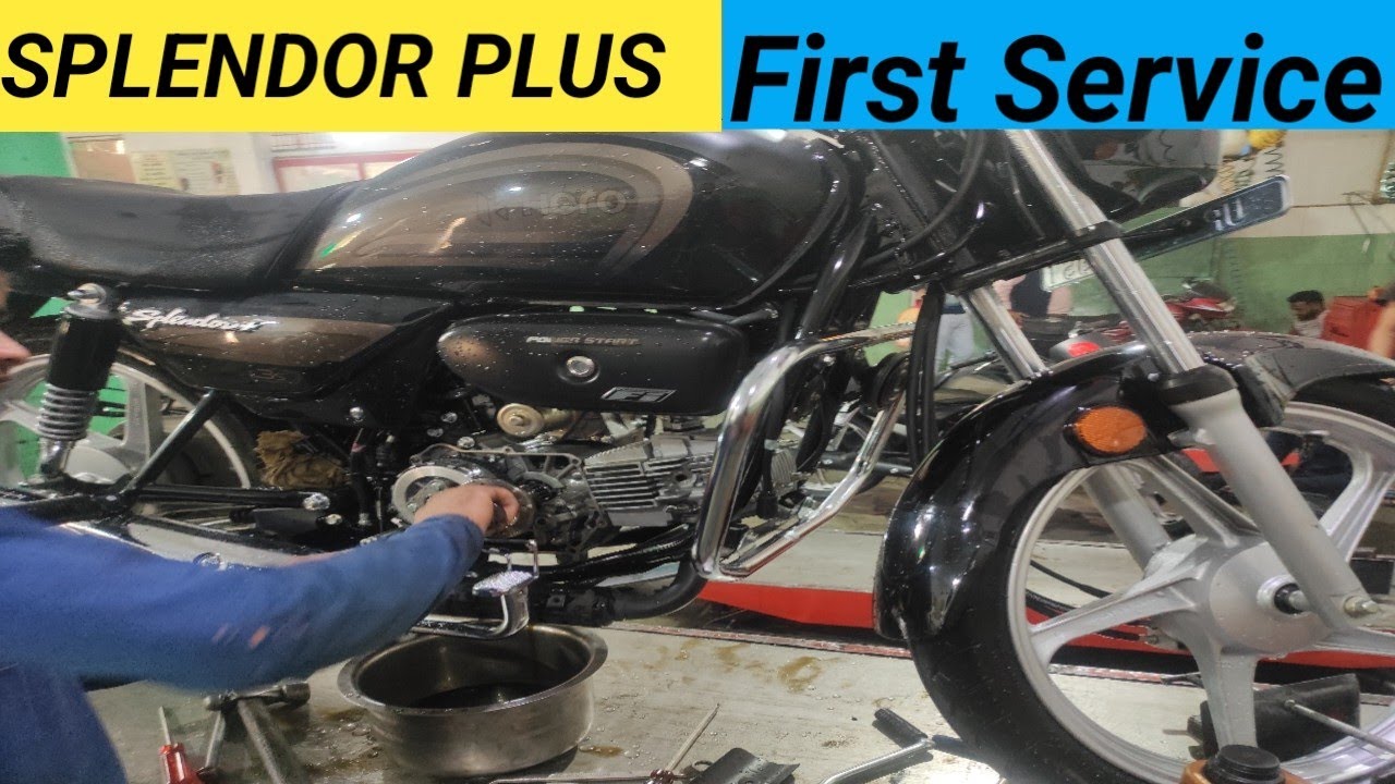 Splendor Plus First Service Detaile।Hero Splendor Plus i3s Bs6 First ...
