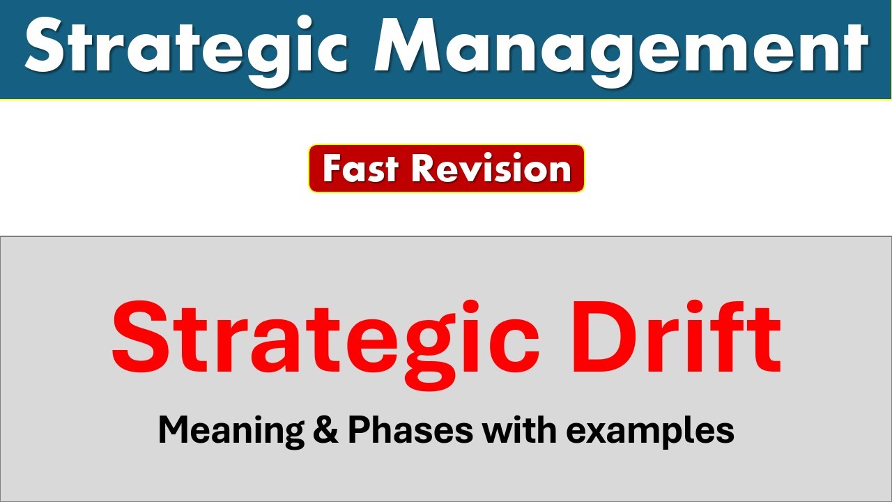 Strategic Management | Strategic Drift | Meaning & Phases with examples ...