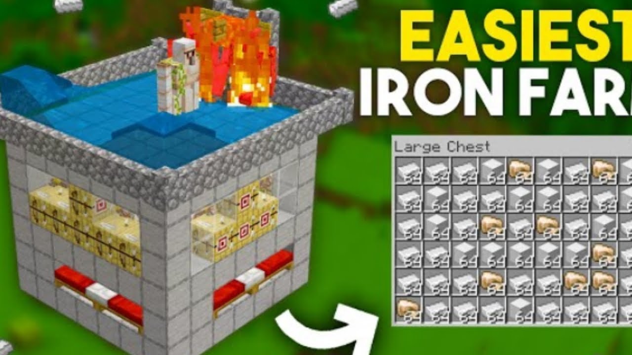 how to make iron farm in Minecraft 😉 - YouTube