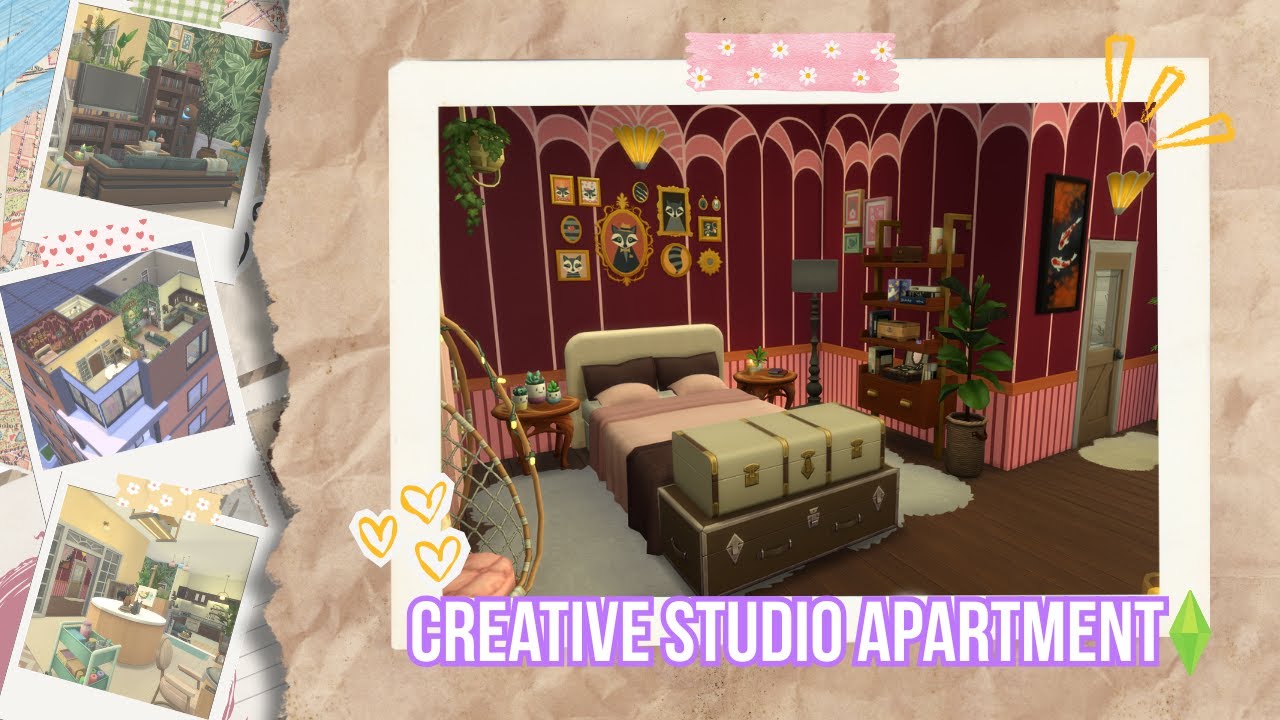 Creative Studio Apartment | The Sims 4 Speed Build - YouTube