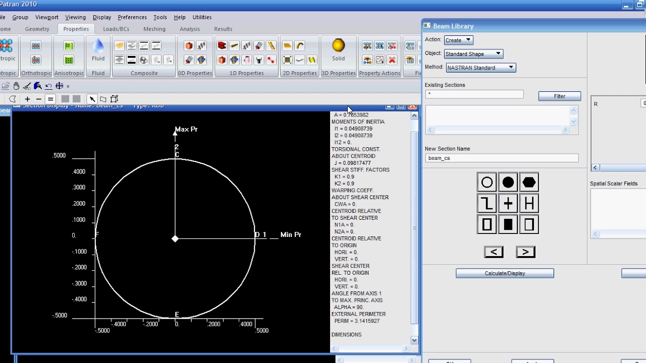 Linear static analysis of a solid circular beam - YouTube