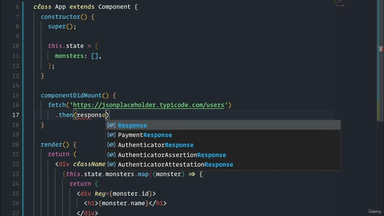 03 React Basics 022 Monsters Rolodex Lifecycle Method Componentdidmount Youtube