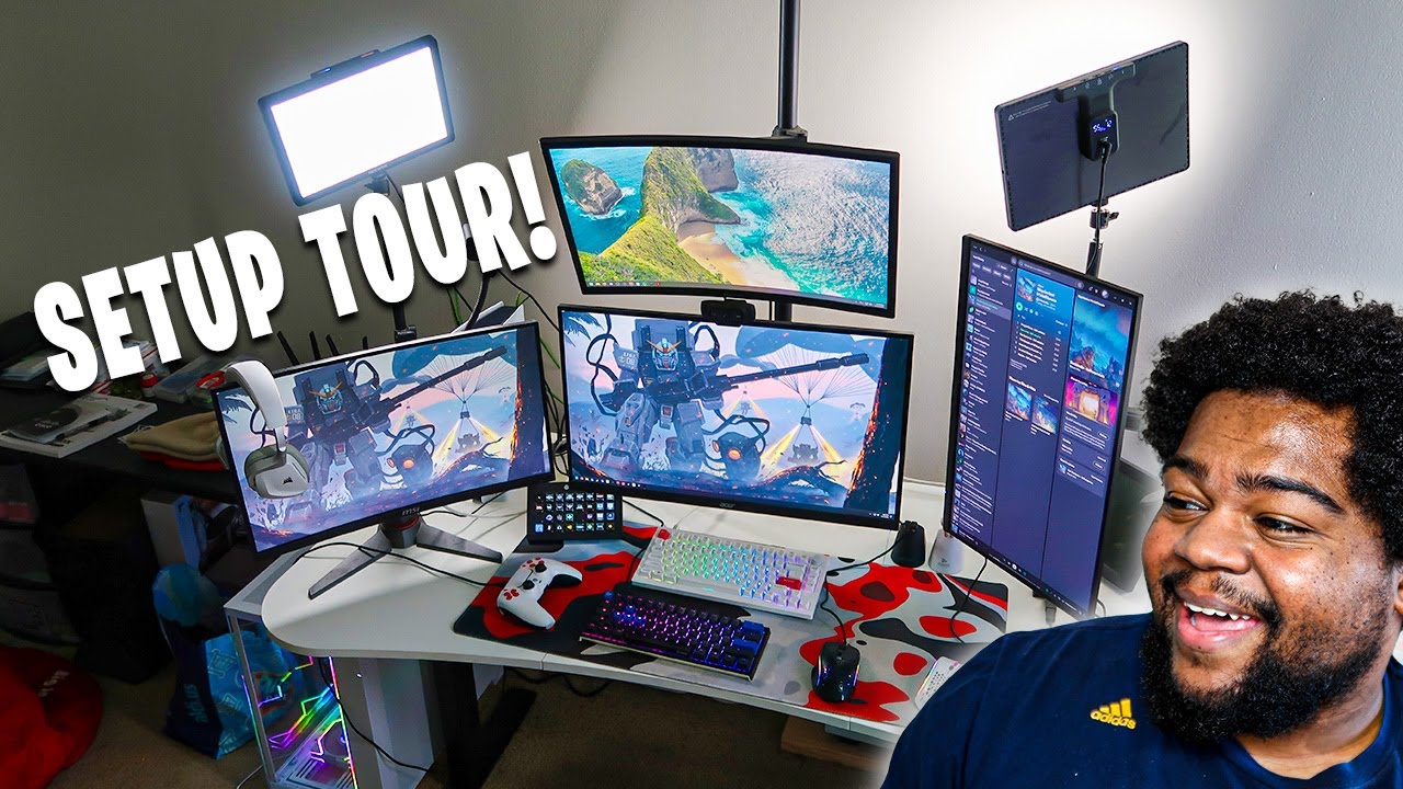 MY 2025 TRIPLE PC GAMING SETUP TOUR! - YouTube