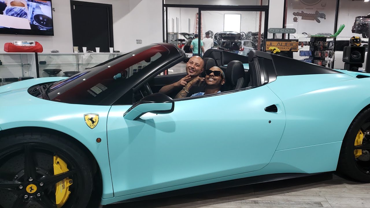 Tiffany Blue Ferrari 458 - wrap-custom audio-ceramic pro- eric ...