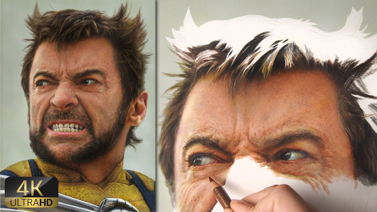 Real Time Drawing Wolverine(Hugh Jackman) in Colored Pencil || Part 2 ...