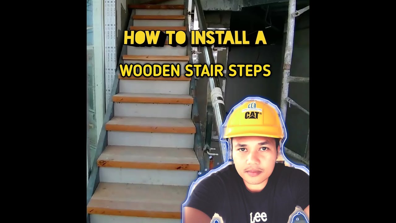 How to install a wooden stair steps - YouTube
