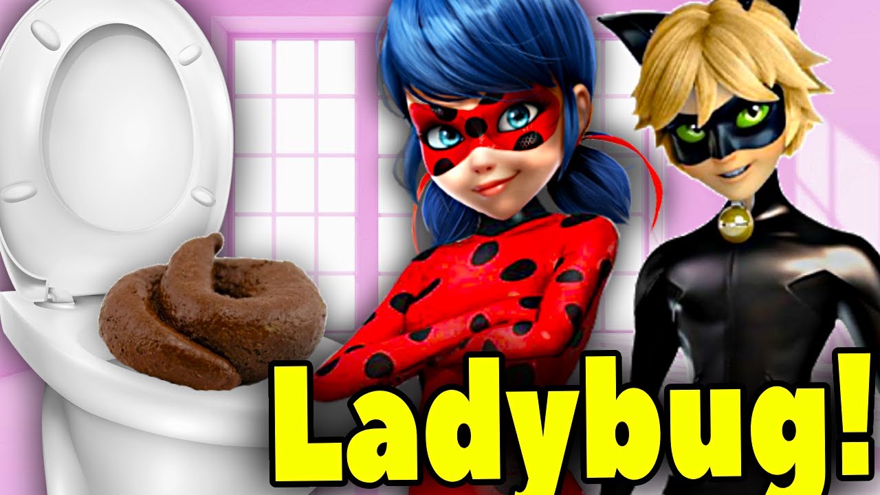 Miraculous Ladybug and Cat Noir POOP in the TOILET. Ladybug POOPS ...