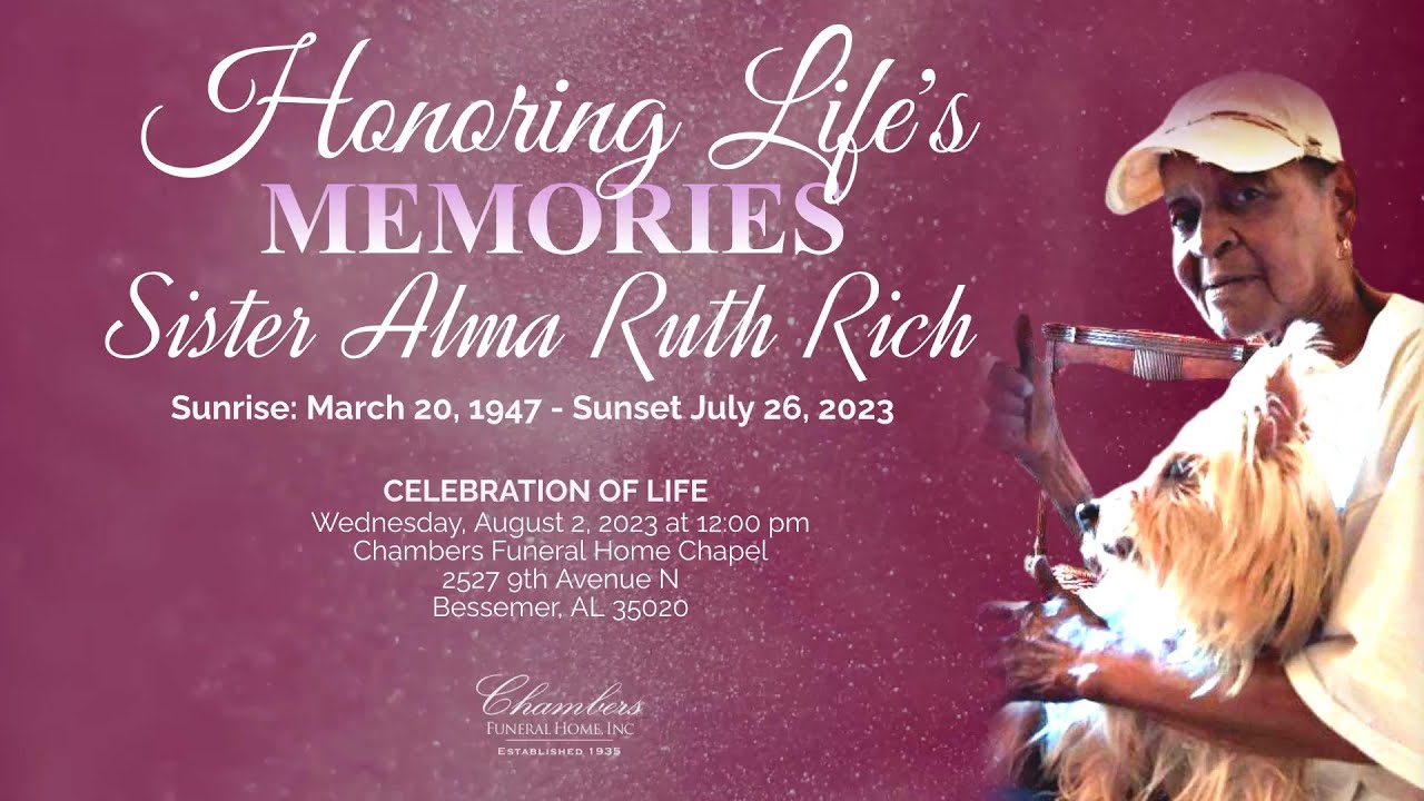Celebration of Life for Sister Alma Ruth Rich - YouTube