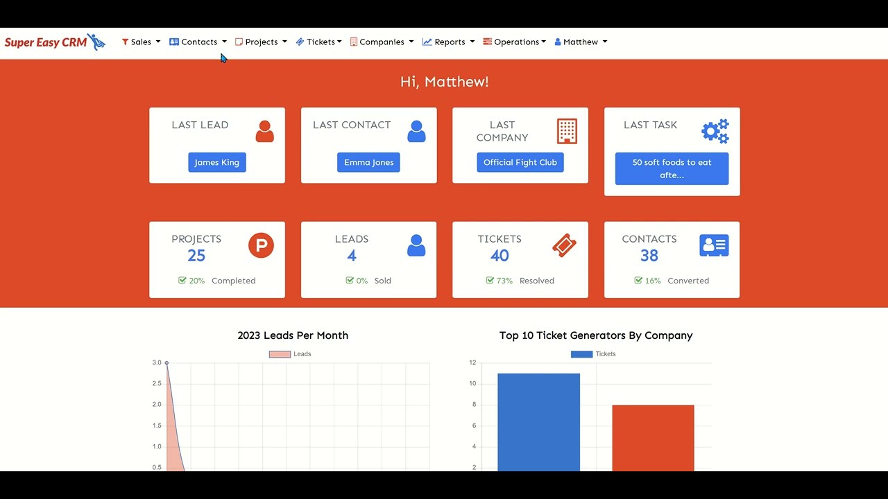 Creating a Support Ticket in Super Easy CRM - YouTube