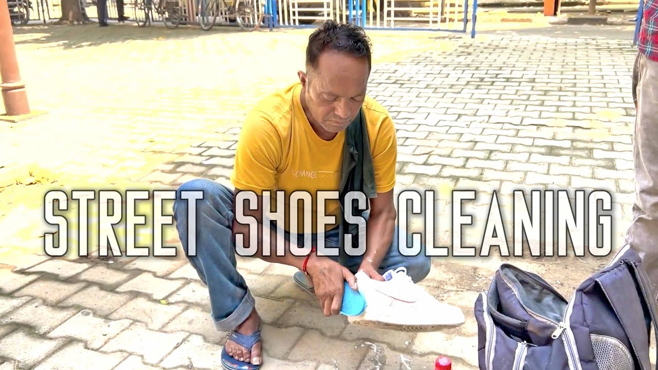 Street Shoes Cleaning In Chandigarh 17 Sector - YouTube