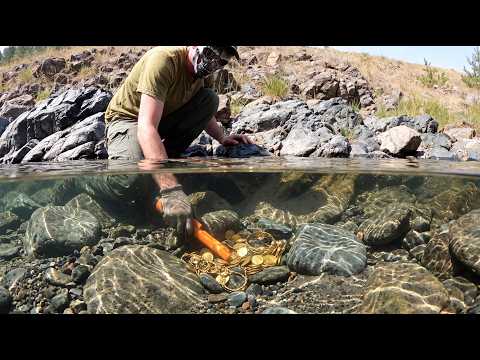 LOST TREASURE CHEST Found Hidden Under WATERFALL | Metal Detecting in River!