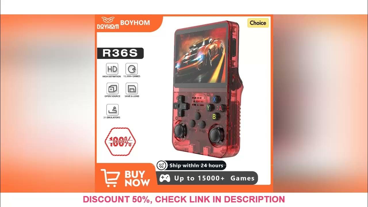 BOYHOM NEW R36S Retro Video Game Console Linux System 3.5 Inch IPS Screen Portable Pocket Player ...