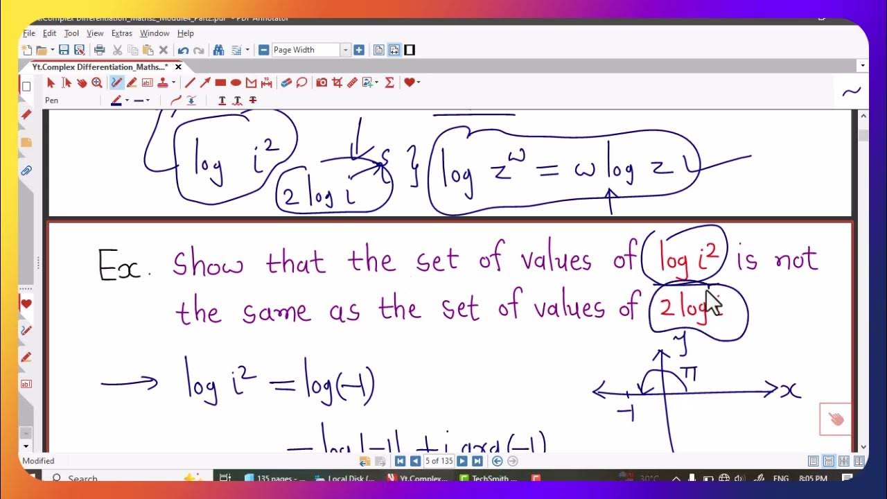 Lec27/Complex Differentiation/Logarithmic Function - YouTube