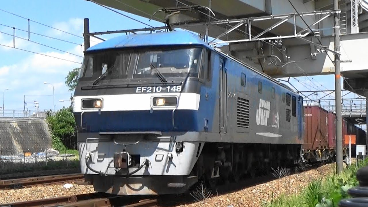 山陽本線 EF210-148牽引1071レ ジョイント音 - YouTube