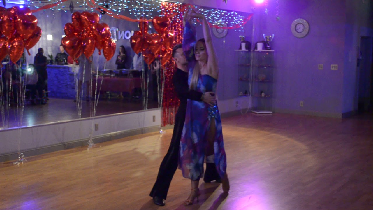 Olga Ivanov dancing Rumba at DiamonDance Valentine's Showcase - YouTube