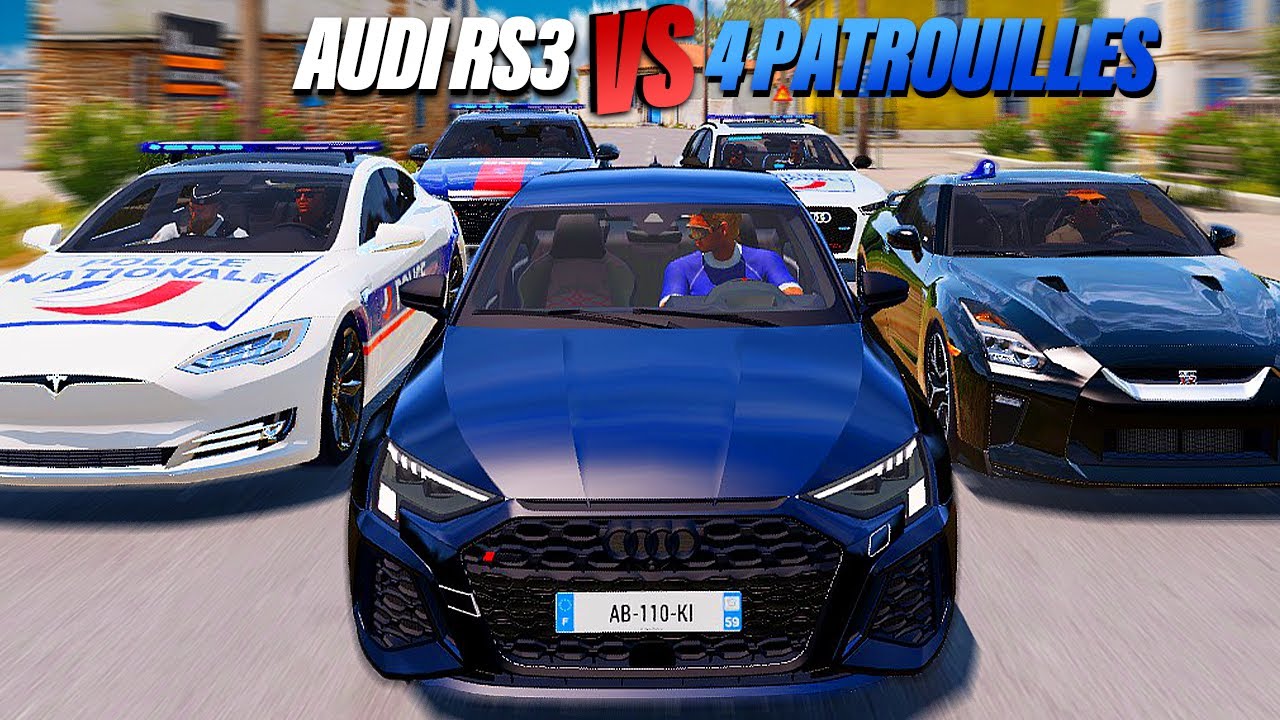 COURSE POURSUITE AUDI RS3 VS POLICE EN OFF-ROAD | ARMA FOR LIFE - YouTube