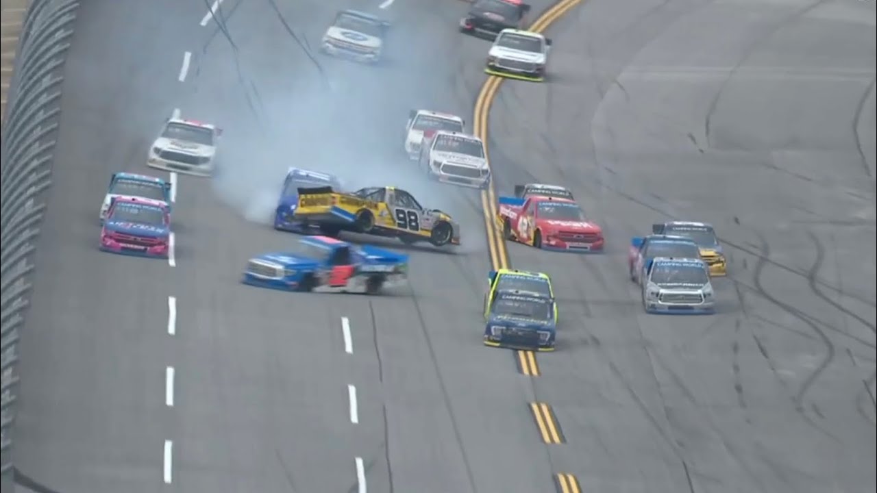 HARD CRASH AT TALLADEGA - 2021 NASCAR Truck Series - YouTube