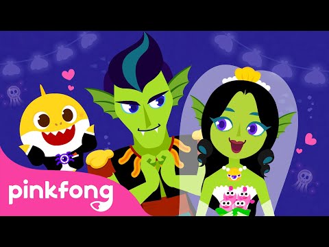 Pernikahan Duyung di Halloween🎃 | Vampire dan Bayi Hiu | Lagu Halloween Anak | Pinkfong Baby Shark