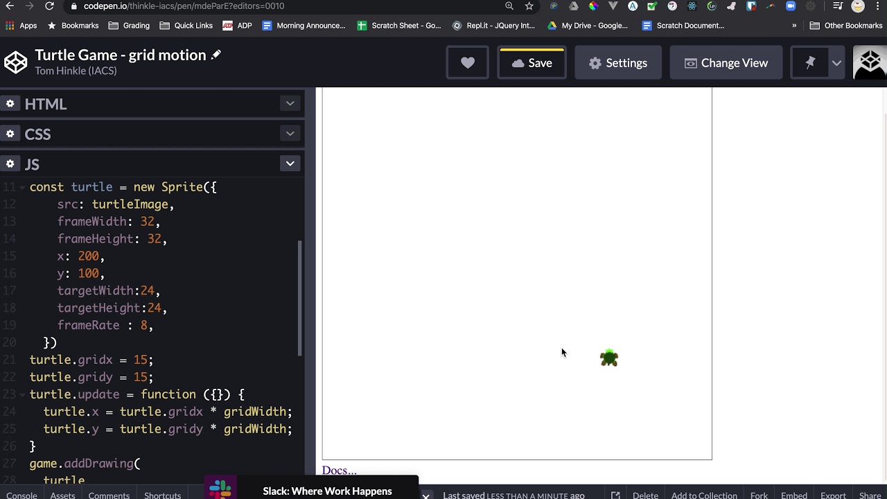 Turtle game with basic grid movement - YouTube
