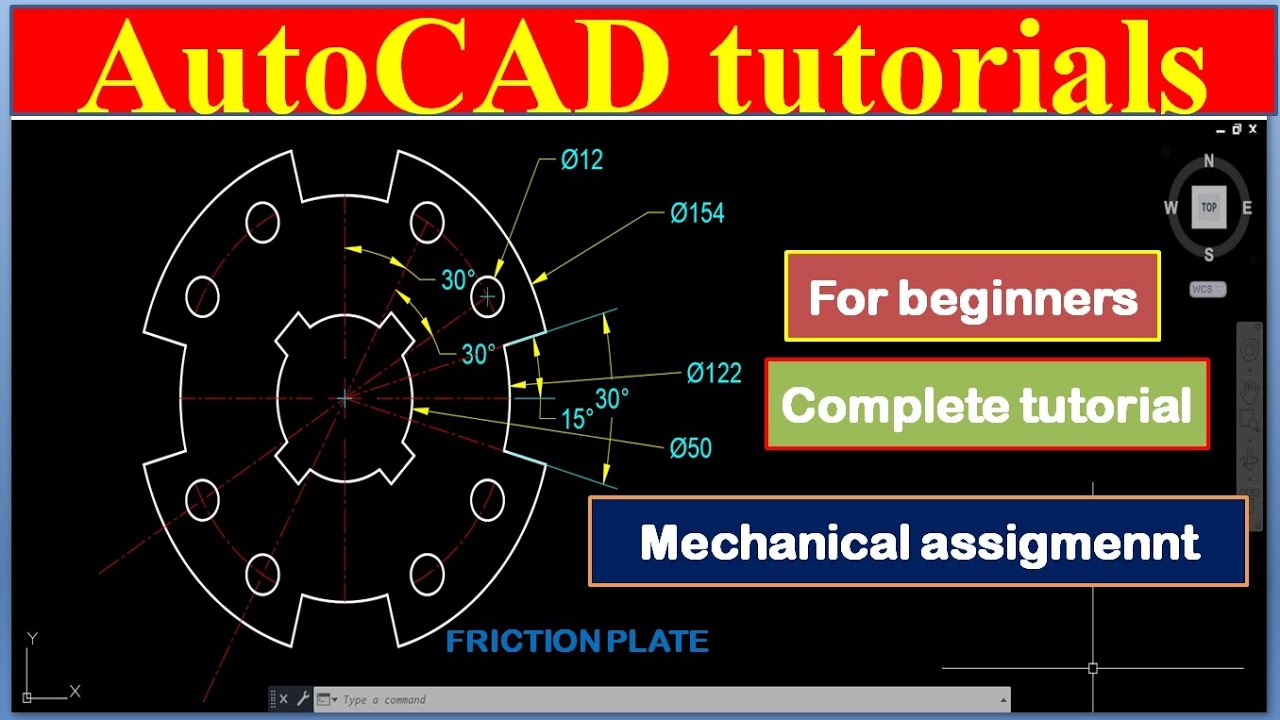 Learn AutoCAD easily with Excercises - YouTube