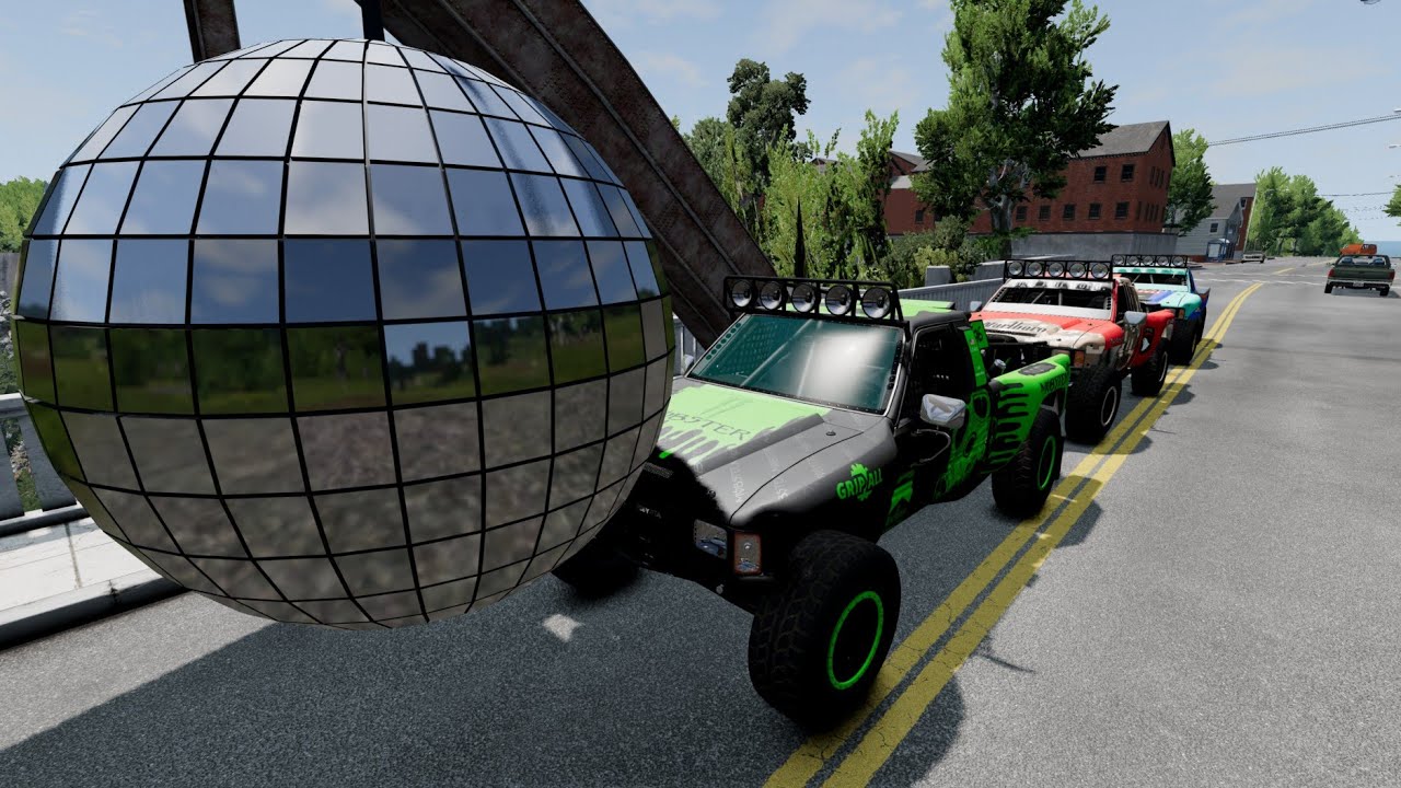 Cars vs 2 ton Disco Ball -BeamNG Drive (4k) - YouTube